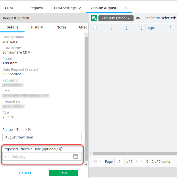 Requesting Modifications to Existing Line Items