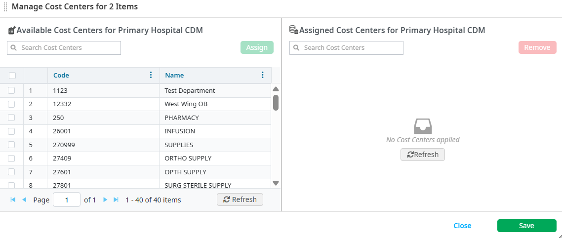 Cost Center Assignment