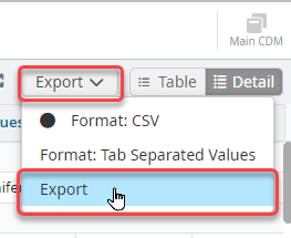 Request Table Options