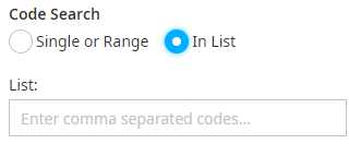 Using the Code Lookup Search Panel